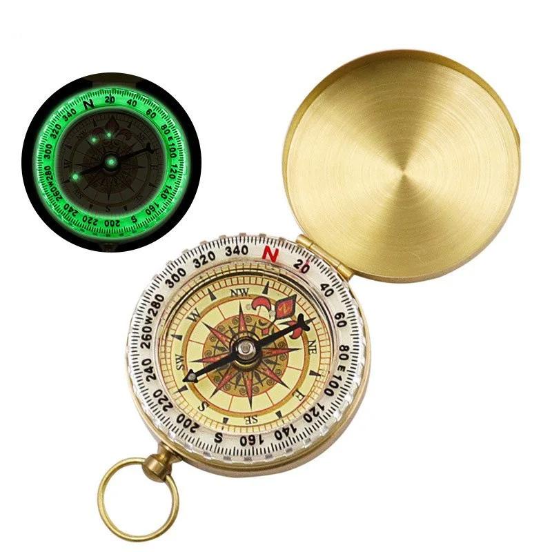 Hiking Brass Survival Compass Portable Pocket Watch Type Camping ...