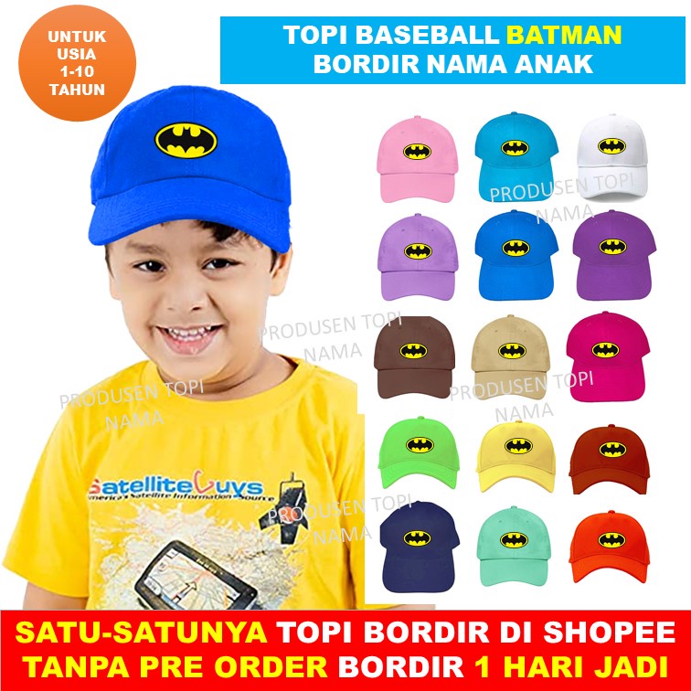Batman Screen Printing Baseball Cap And Name Embroidery For Children ...