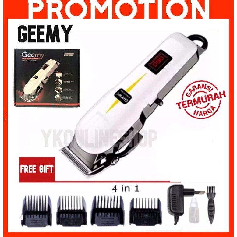 ORIGINAL Professional Wireless GM-6008 Hair Trimmer 4 Combs Mesin ...