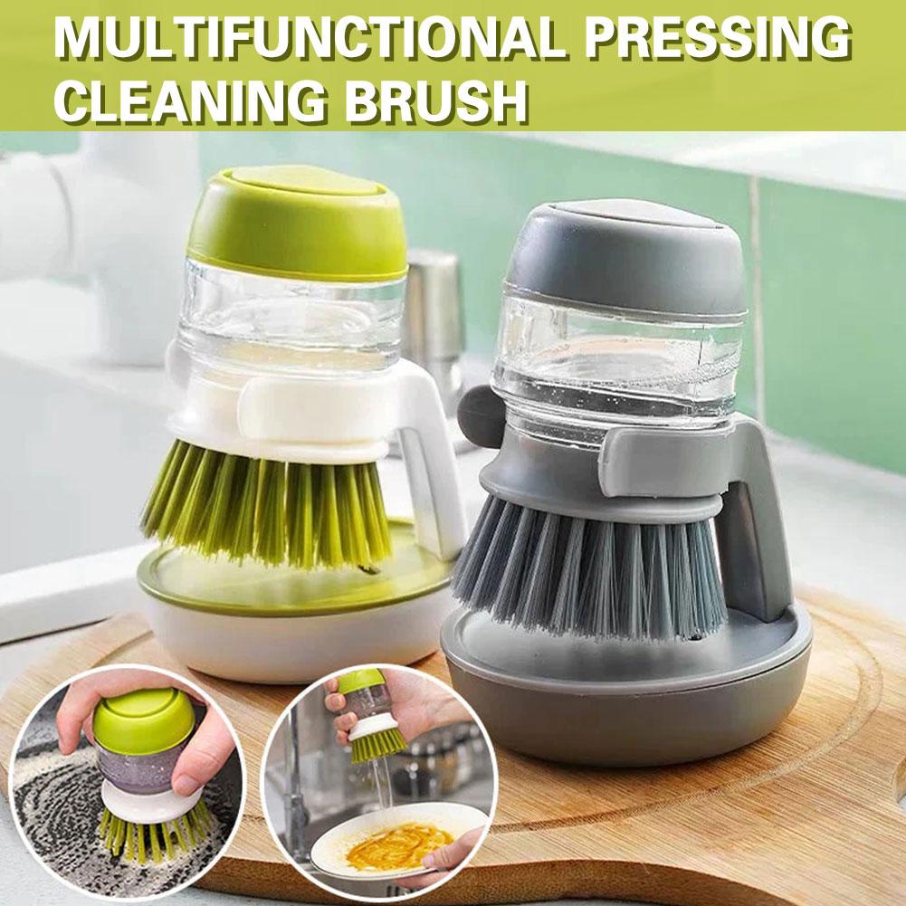 Multifunctional Pressing Cleaning Brush Short Handle Dish Washing Brush ...