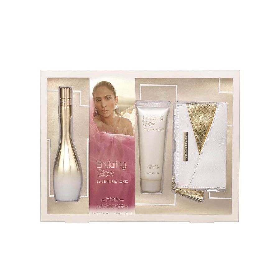 Jennifer Lopez Enduring Glow (Gift Set) - 100ml Eau De Parfum Spray + 75ml Body Lotion + Pouch ...