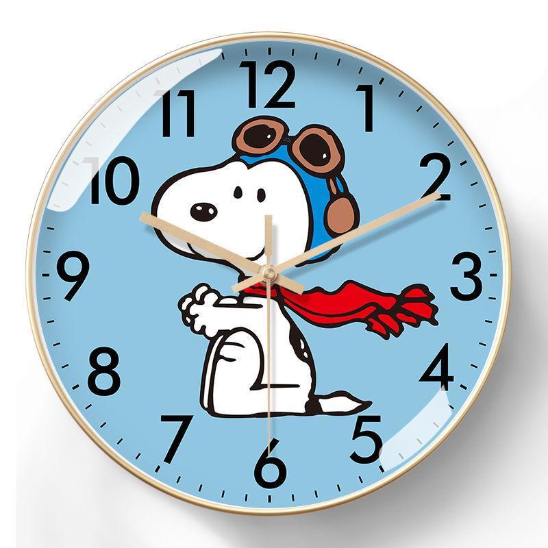Snoopy clock kids room wall silent Nordic clock silent punctual quartz ...