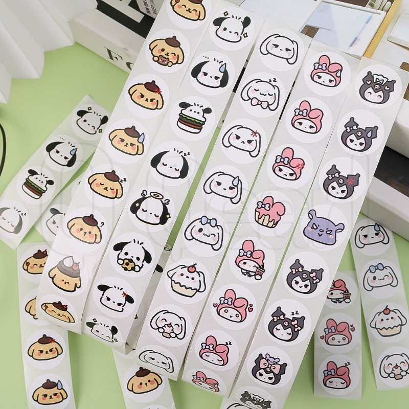 200 Stickers Cute San Liou Roll Stickers/ Mini Circular Envelope ...