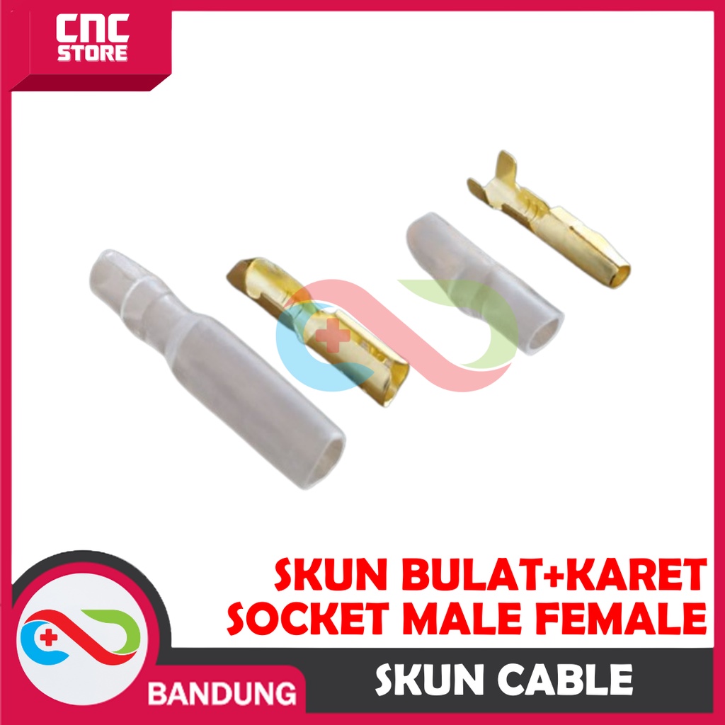 Skun Round+Rubber SOCKET TERMINAL Cable Connection DC MALE FEMALE SET ...