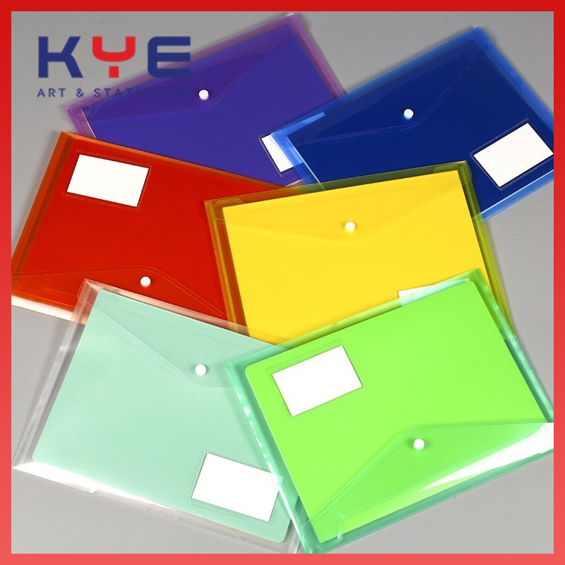 [with name card holder] A4 Button file transparent colour clear button ...