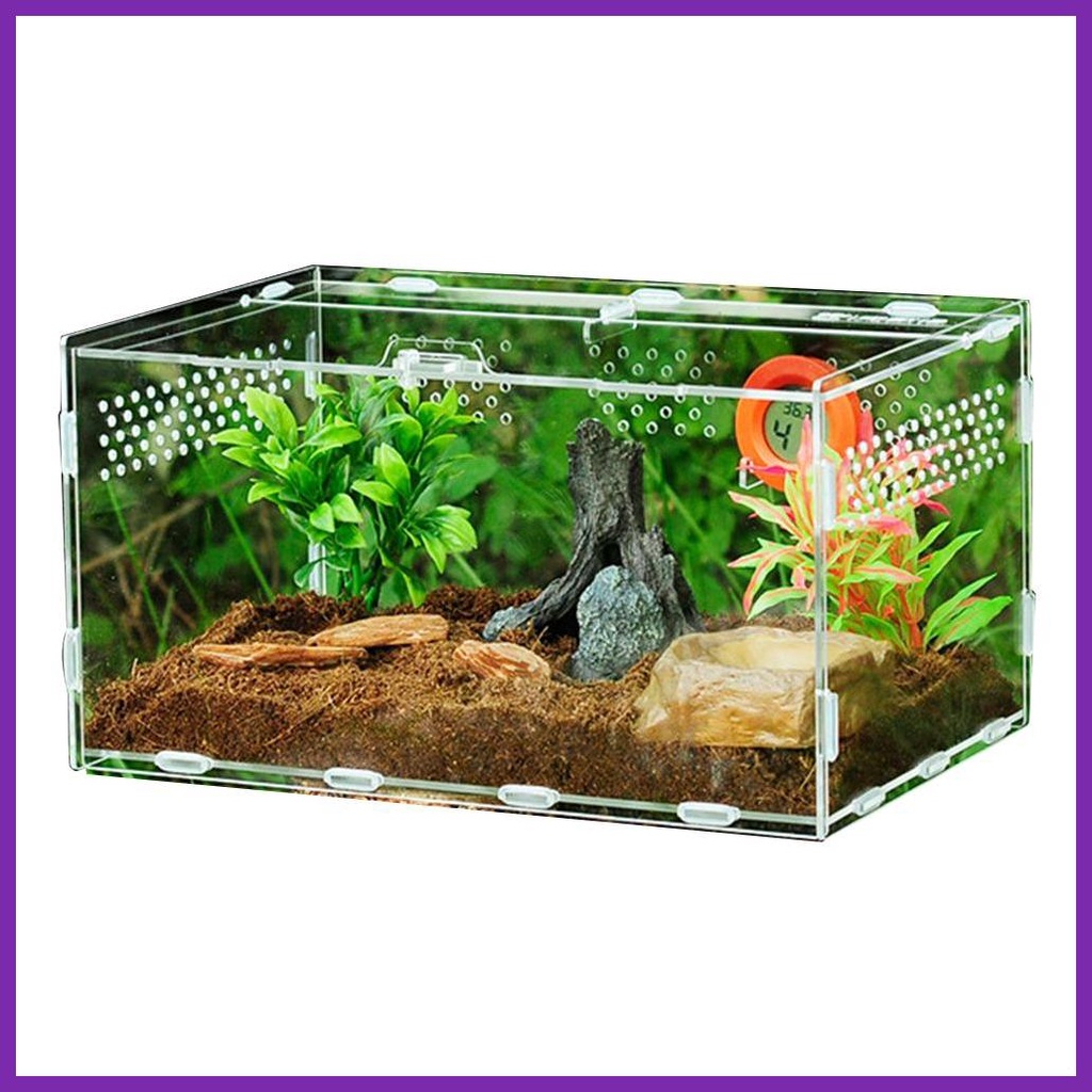 Acrylic Reptile Terrarium Tank Transparent Reptile Breeding Box ...