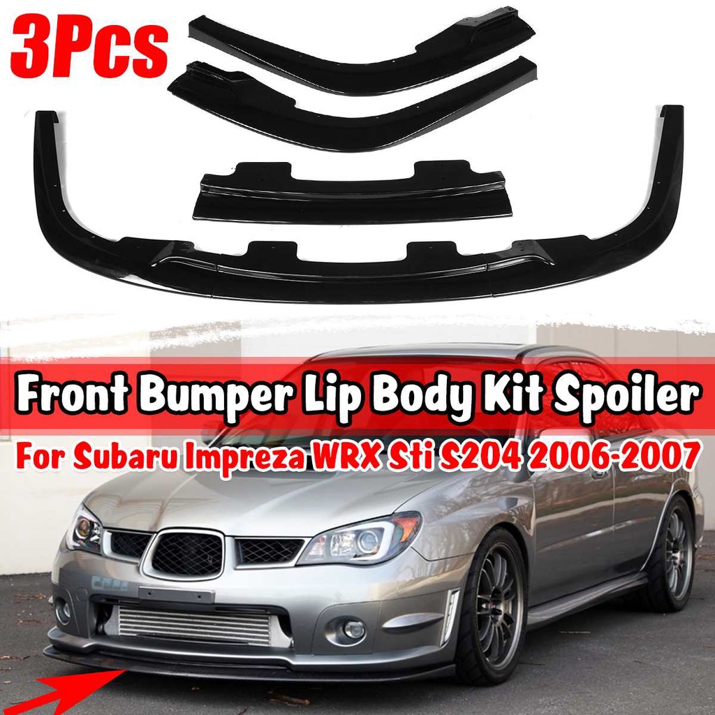 3pcs Car Front Bumper Splitter Lip Spoiler Splitter Deflector Lips Cover Trim Body Kit For ...