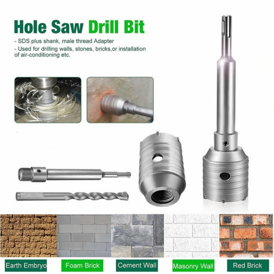 Drill Bit Hole Saw Concrete Wall Hole Saw Hammer Drills Concrete Cement ...