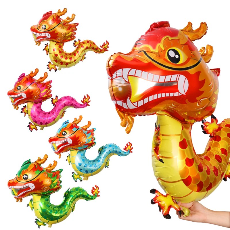 3D Dragon Balloons Cartoon Cute Aluminum Foil Dragon Balloons Reusable ...