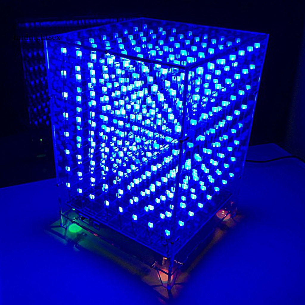 Electronic Equipment 8 Layers Dynamic 3D 8x8x8 DIY LED Light Cube Kit ...