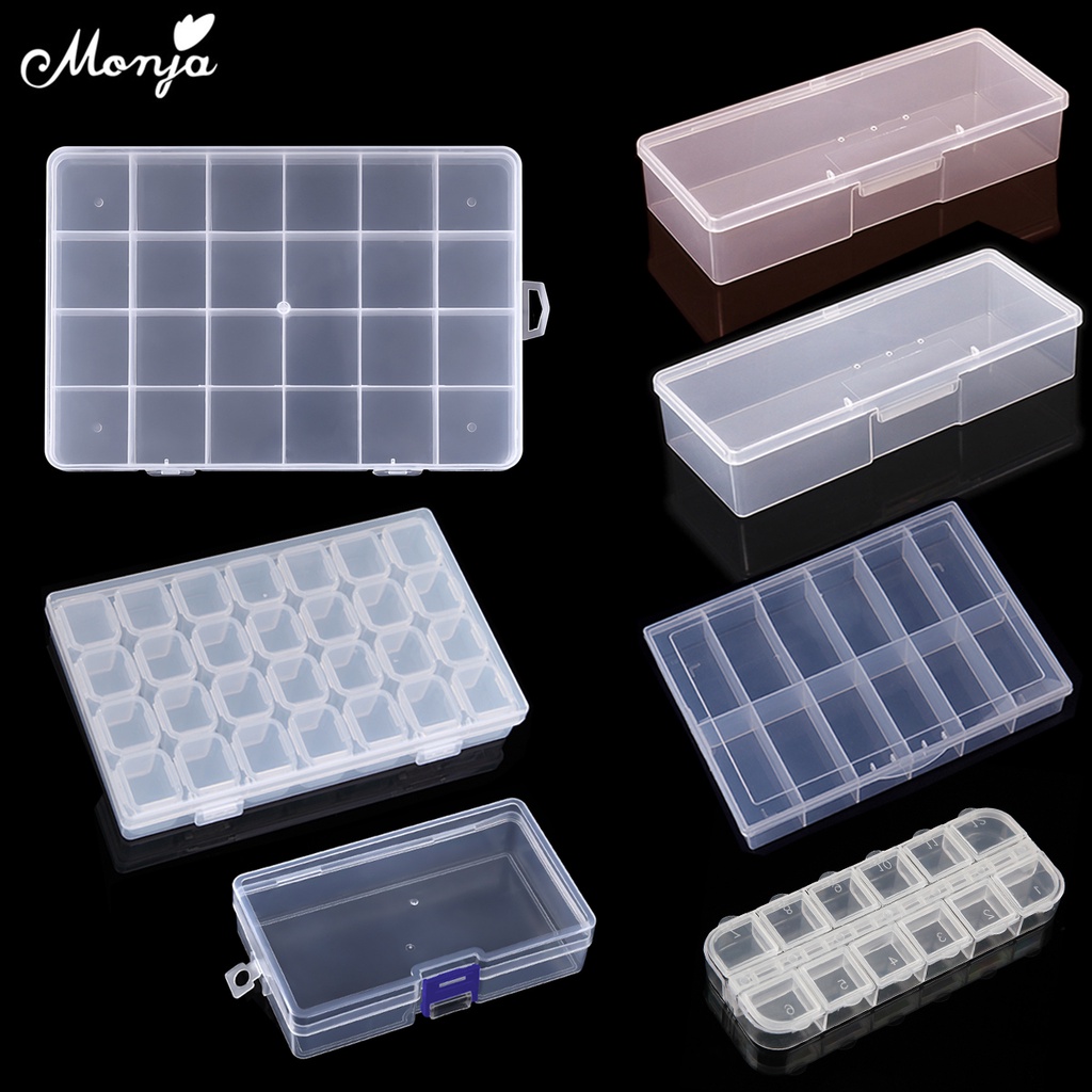 Monja 10 Styles Transparent Nail Art Plastic Storage Boxes, Used for ...