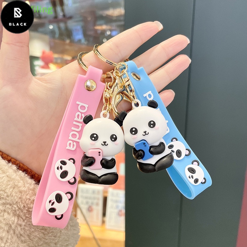BL Cute Panda Cartoon Keychain Kawaii Animal Pendant Keyring Bag Charm ...