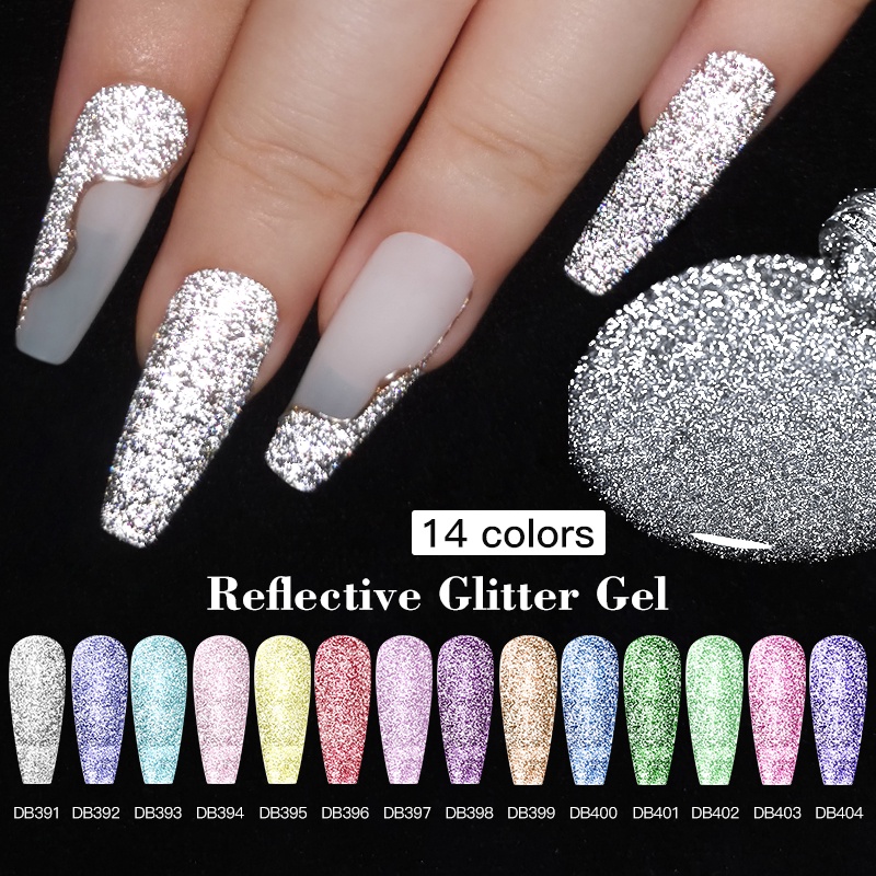 MTSSII Reflective Glitter Gel Nail Polish Sparkling Auroras Laser Nail ...