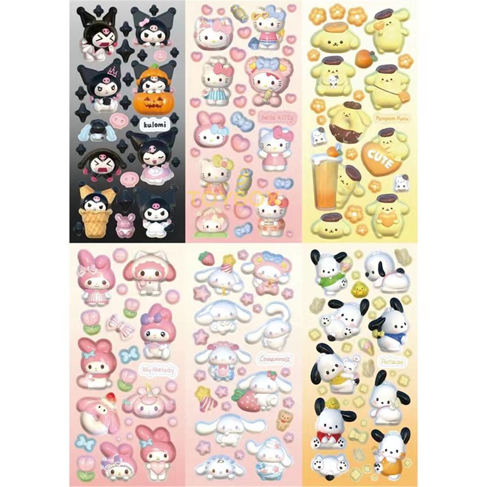 Stickers 3d Cartoon Sticker Kuromi Handbook Sticker Guka Sticker Diy ...