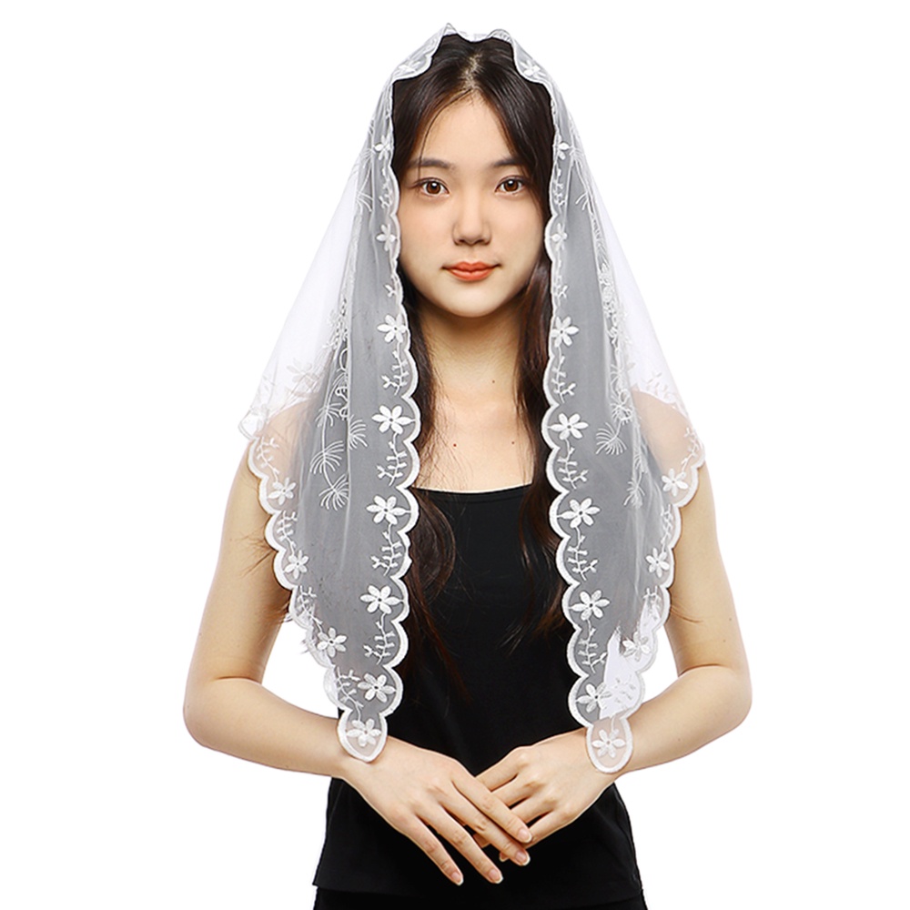 New Triangle Lace Scarf for Church Shawl Women Christian Veil ...