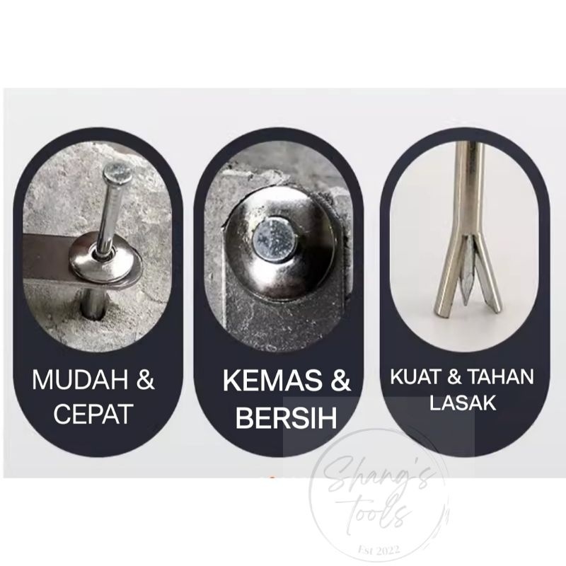 Hammer Drive Anchor Metal Wall Plug 6mm x 40mm / Paku Grill Besi (1 ...