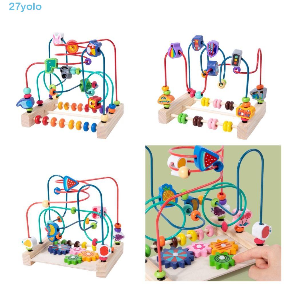YOLO Montessori Maze Circles, Fruit Animal Roller Coaster Bead Maze ...