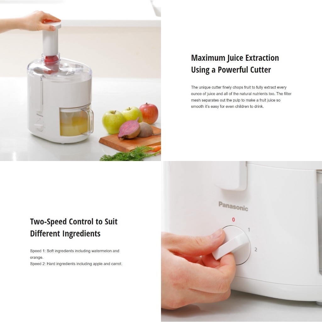 Panasonic Compact Juicer 0.6L | MJ-CS100WSK (Fruit Juicer Pengisar ...