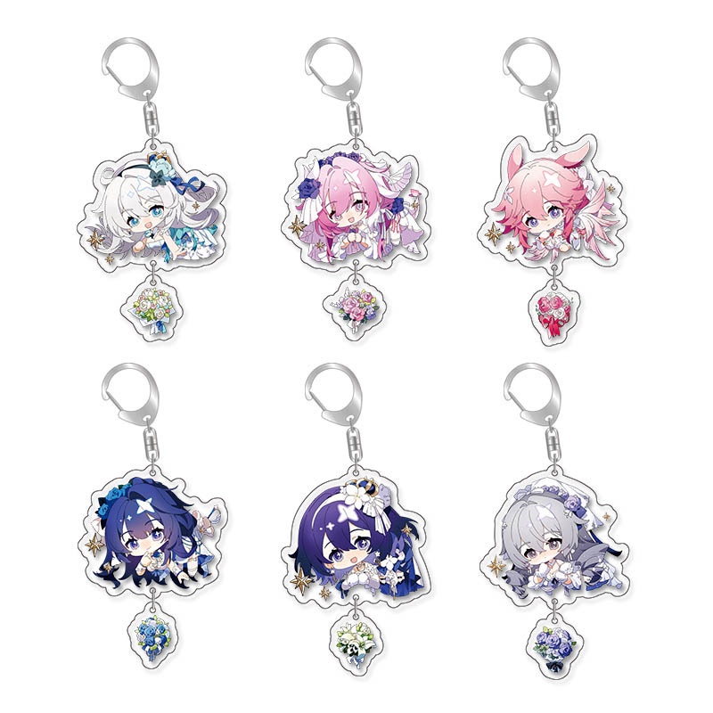 Anime Honkai Impact 3 Elysia Yae Sakura Raiden Mei Acrylic keychain ...