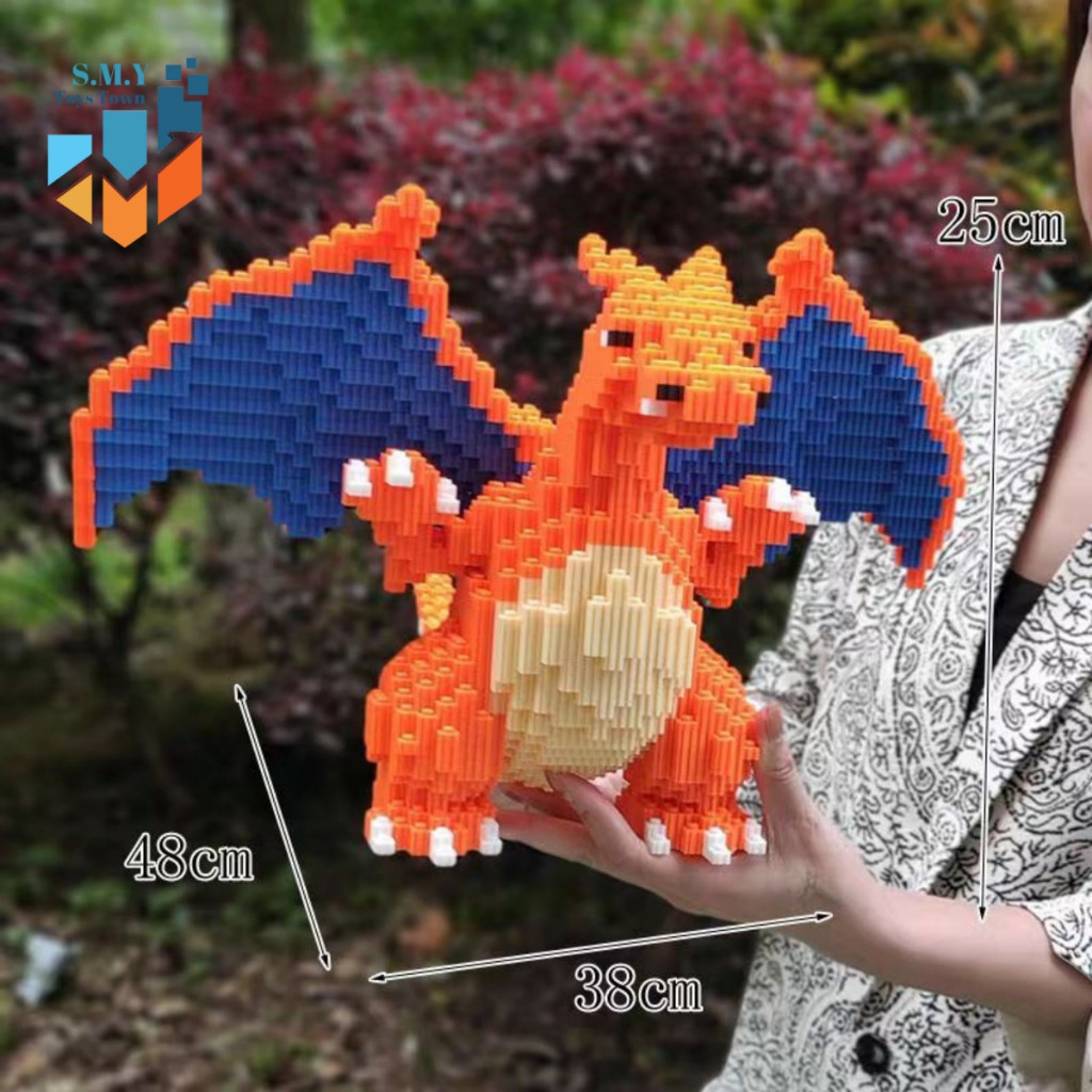 SMY Nano Blocks POKEMON CHARIZARD 3D Model, Mainan Blok Susun, Blok ...
