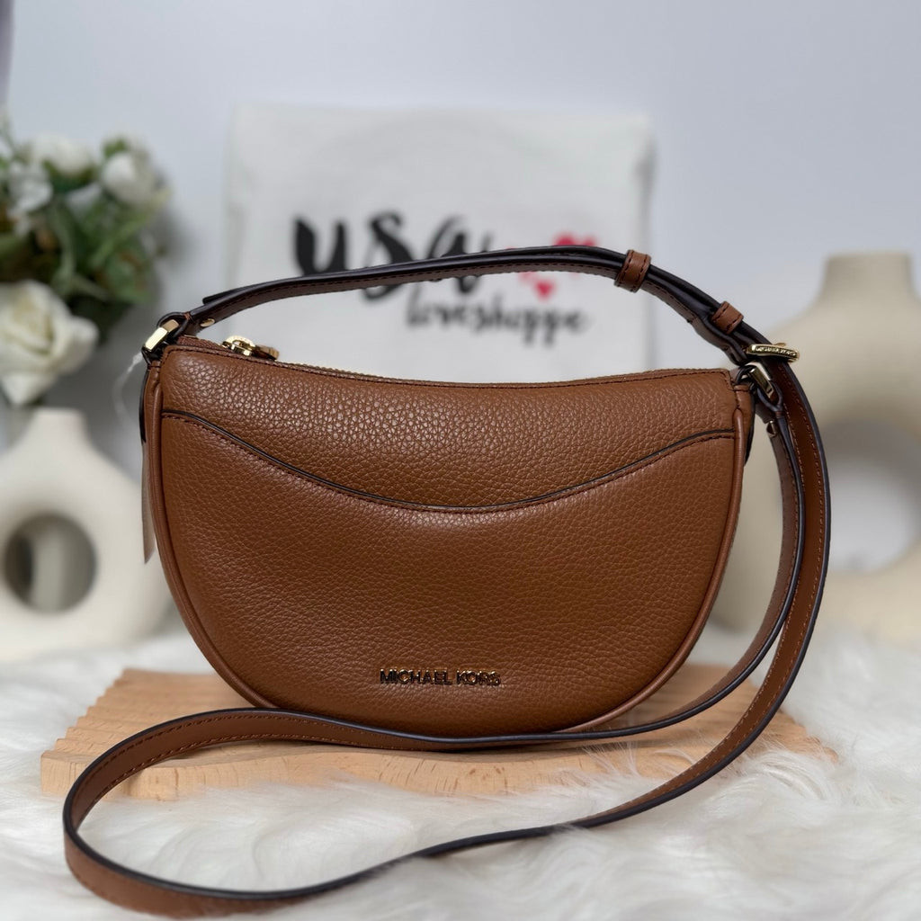 [CLEARANCE] MK Dover Small Half Moon Crossbody in Luggage (35R3G4DC5L ...