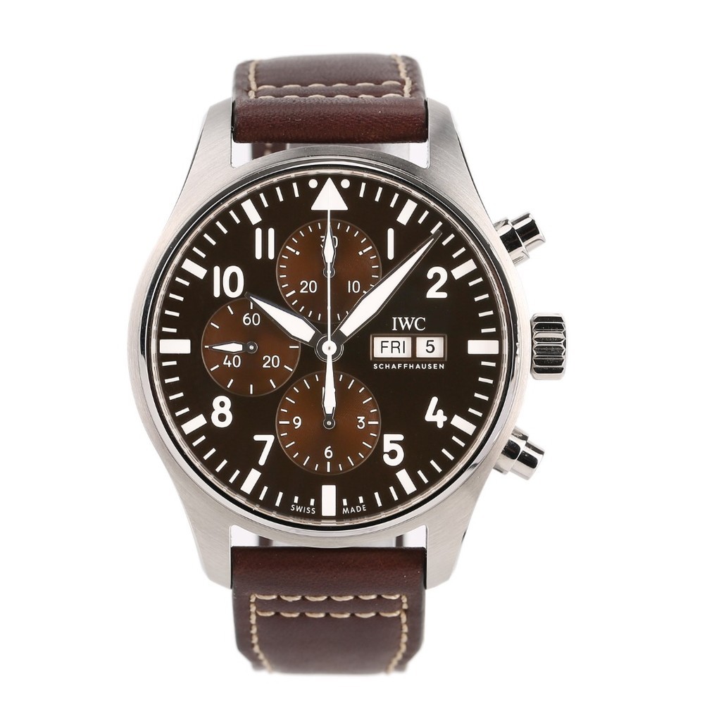 Iwc IWC Men's Watch Pilot Brown Disc Chronograph Automatic Mechanical ...