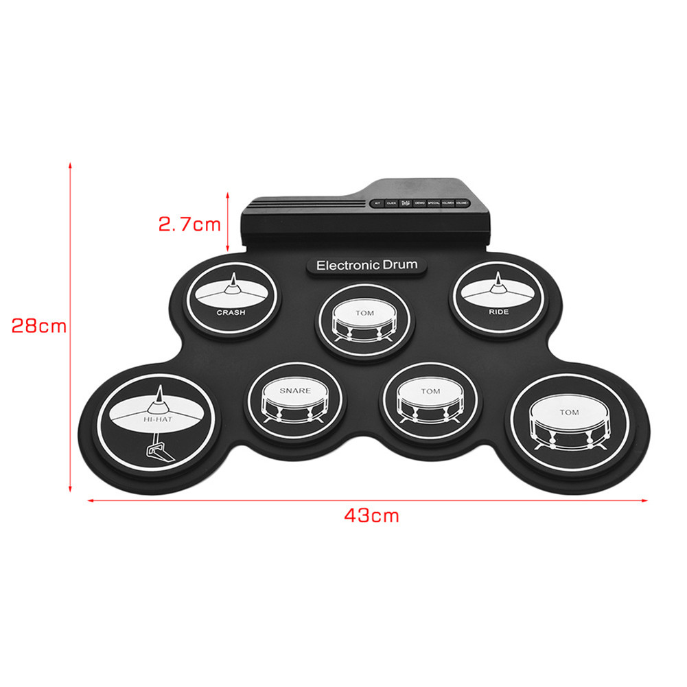 [innersetting.my] 2021 UPGRADE Electronic Drum Set Digital Roll-Up USB ...