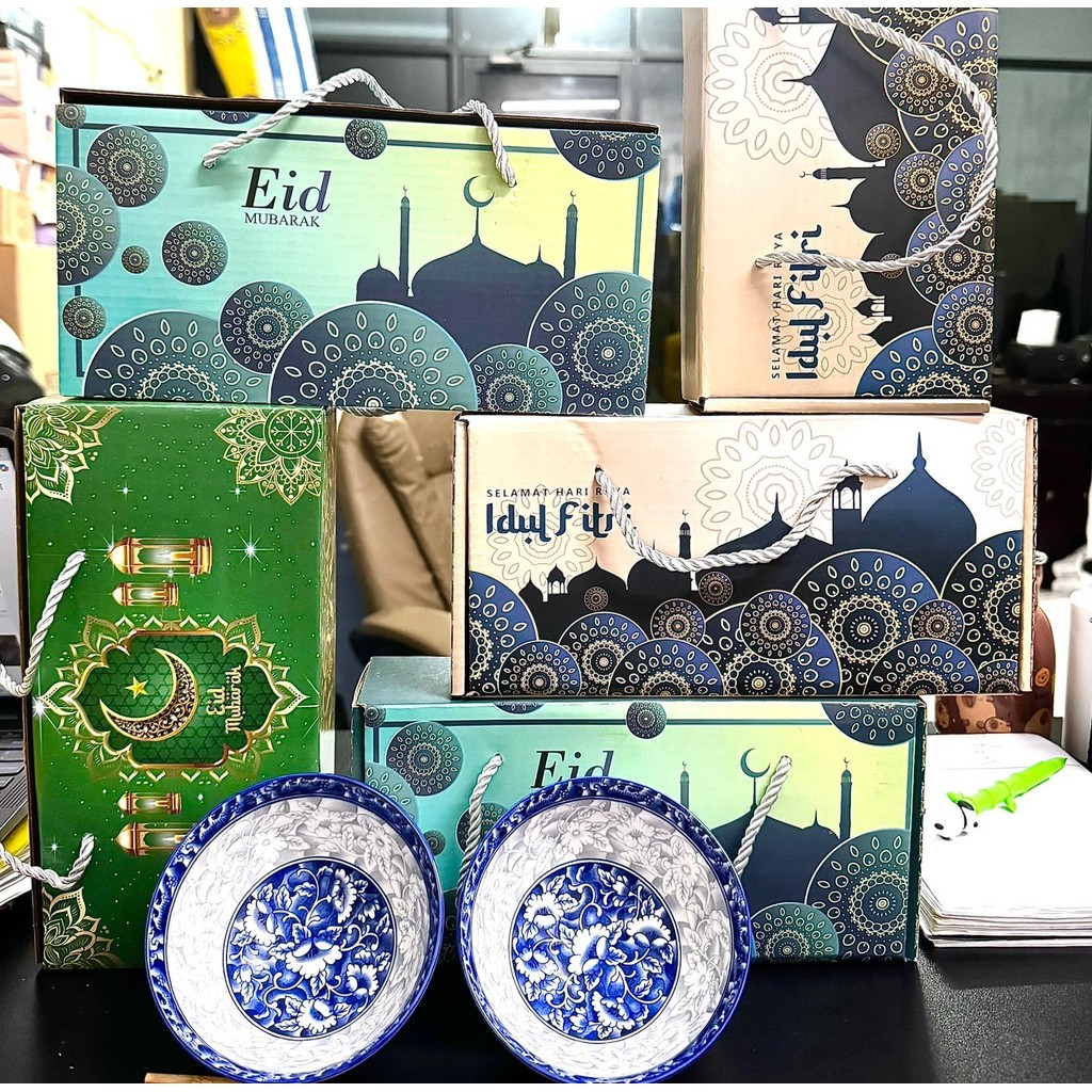 HAMPERS LEBARAN LUXURY Ceramic Bowl Set Souvenir Bowl Tableware Parcel ...