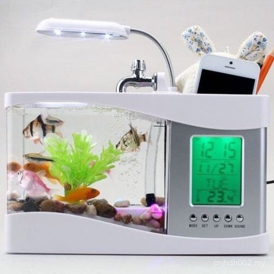 Shopee Official Mini Small Fish Tank Desk Computer Desk USB Small ...