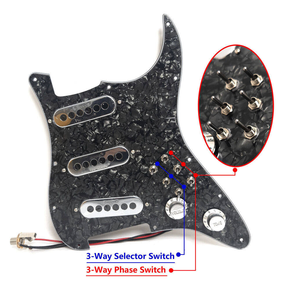 Prewired Loaded Guitar Stratocaster Pickguard Pick Guard Burns Tri ...