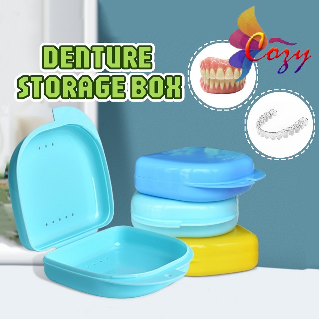 Retainer Box Denture Storage Box with Air Hole Portable Mouth Guard ...