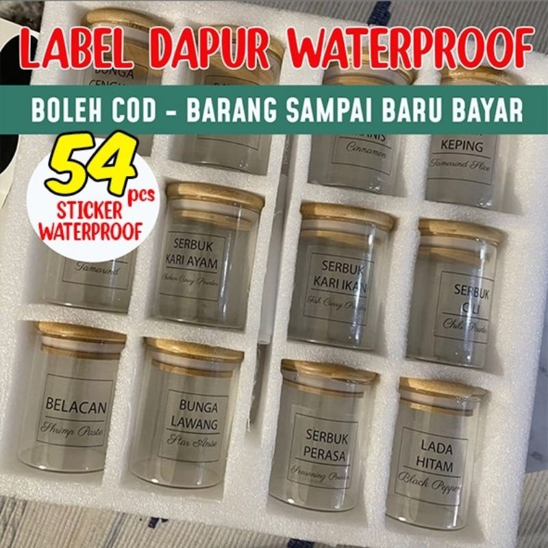Sticker Dapur Transparent Waterproof Custom Sticker Barang Dapur Rempah ...