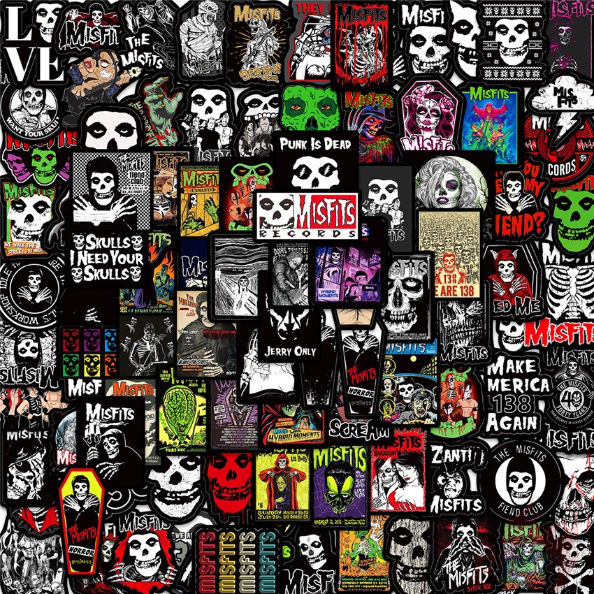 100Pcs/Set The Misfits . Punk Rock Band Stickers DIY Fashion Waterproof ...