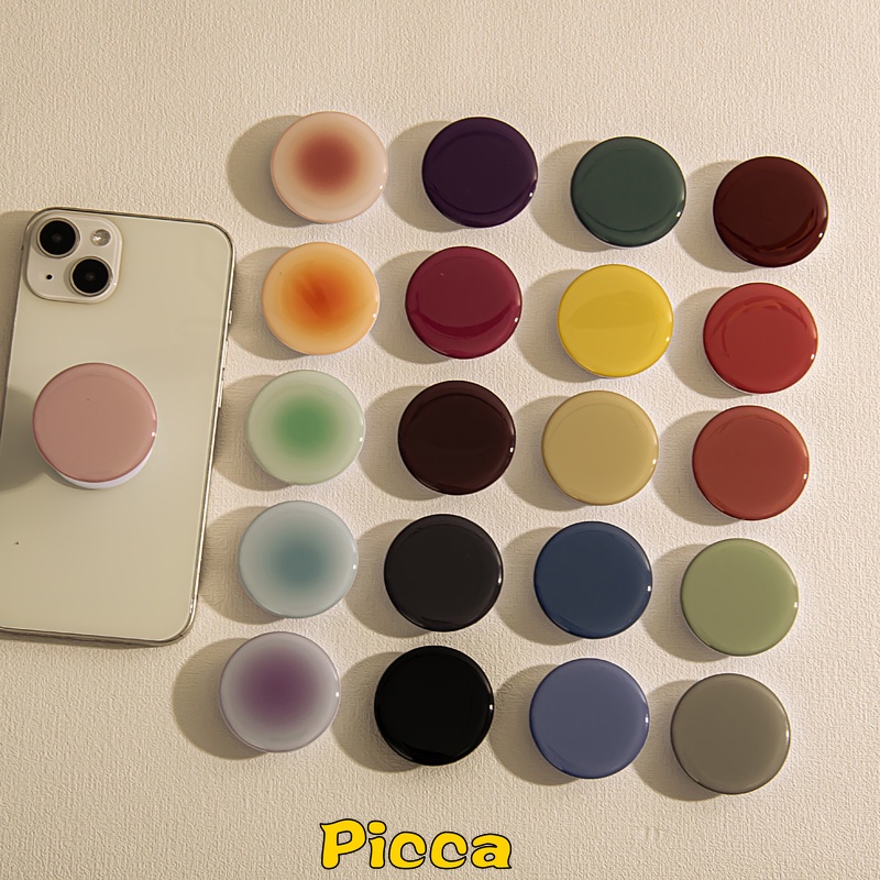 Ins Plain Color 3d Round Phone Grip Macaron Candy Color Circle Pattern ...