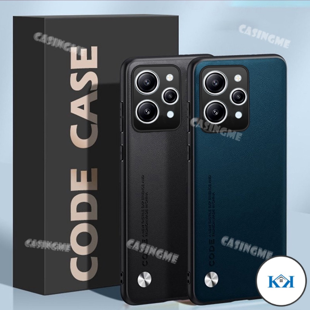 KK Redmi 12 2023 Luxury Plain Skin Leather Casing For Redmi 12Redmi 12 ...