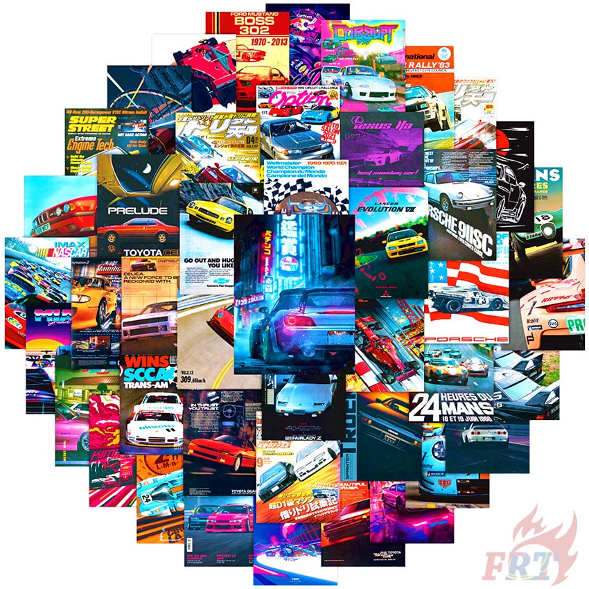 50Pcs/Set Super Street: Racer . JDM Car Poster Series 02 Stickers ...