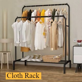 Hanging Cloth Rack Steel Single and Double Pole Rak Besi Gantung Baju ...