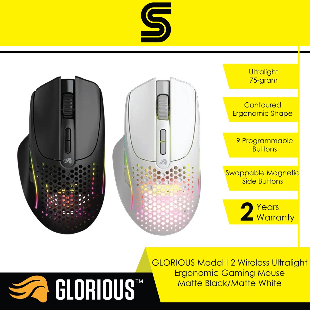 GLORIOUS Model I 2 Wireless Ultralight Ergonomic Gaming Mouse - Matte ...