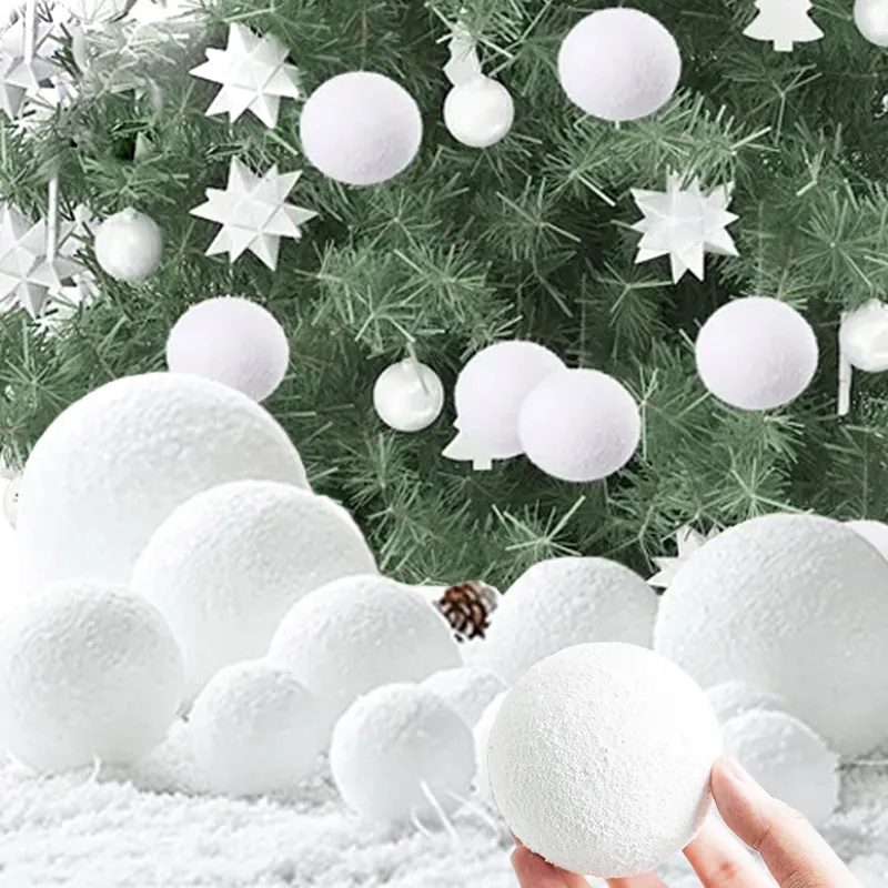 6Pcs Foam Snowball Ball Christmas Ornaments For Xmas Tree / Christmas ...