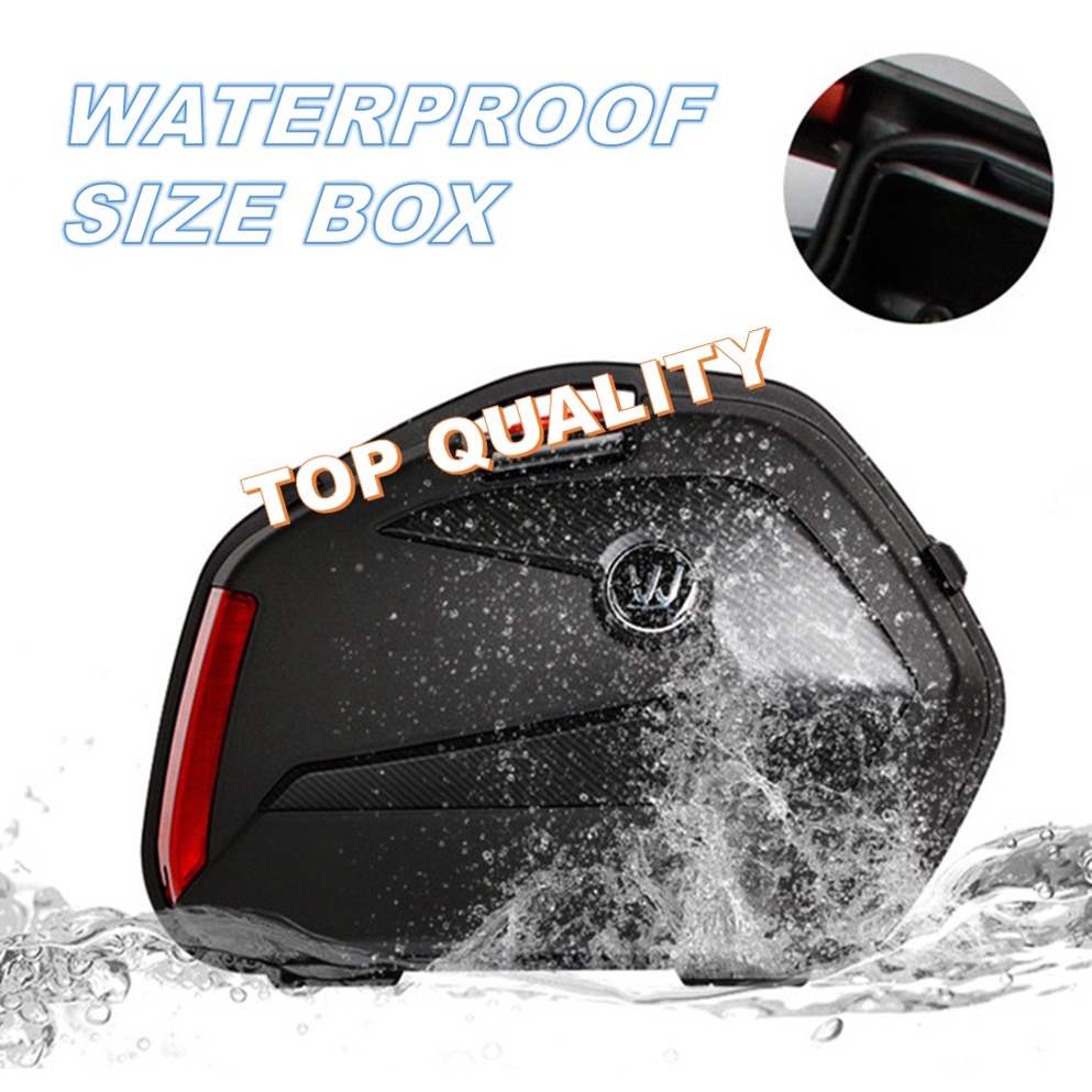 MODENAS WATERPROOF V35 SIDE BOX ABS PLASTIC WITH LED LIGHT HARD SHEILD ...