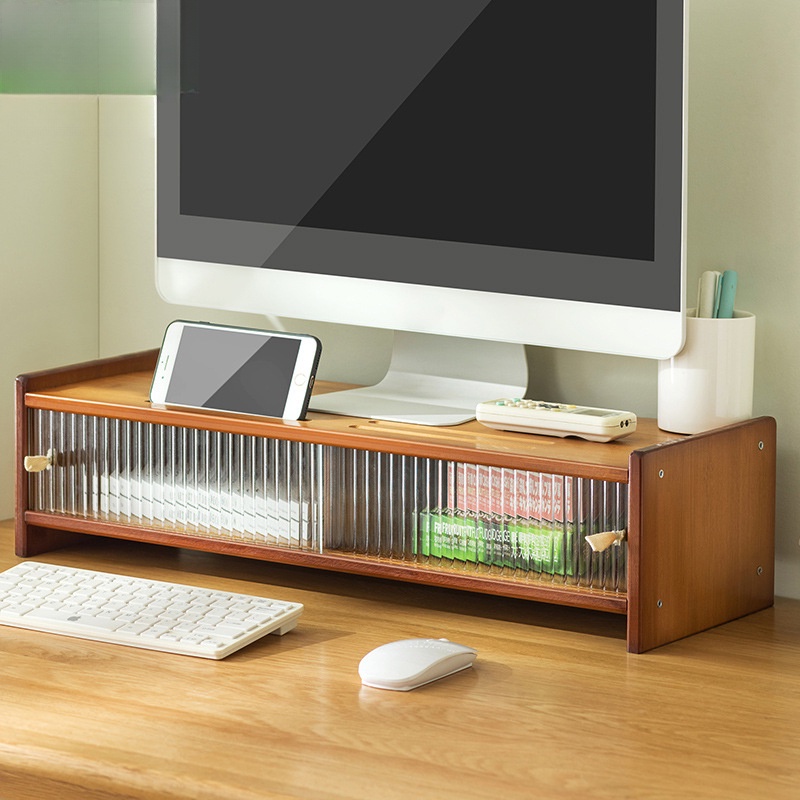 Computer Booster Stand Monitor Bracket Desktop Organiser Desk Shelf ...