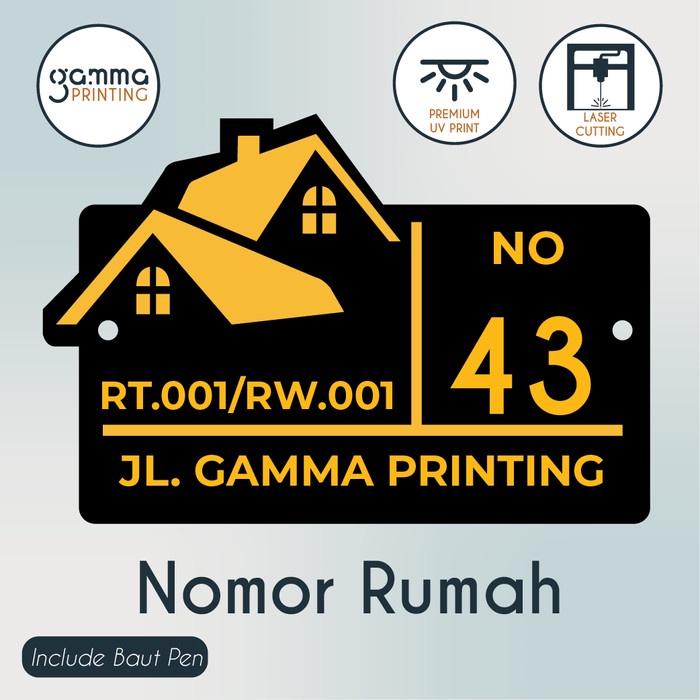 Custom UV Acrylic House Number / Acrylic Address Board Custom Number B ...