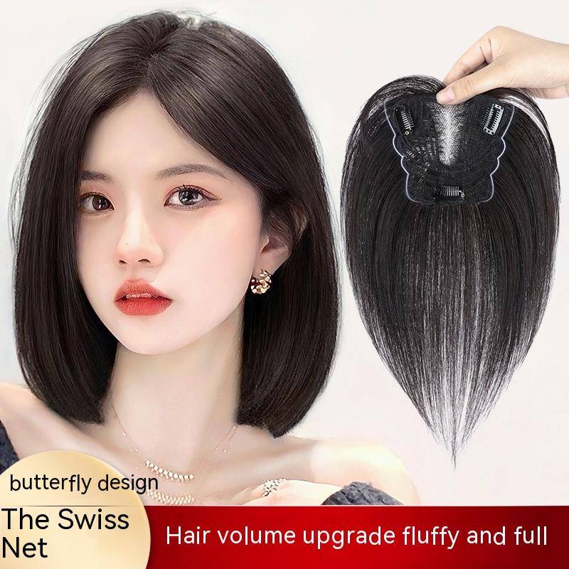 Fluffy Net Swiss Lace Wig Patch 100% Human Hair Light and Thin Hair ...