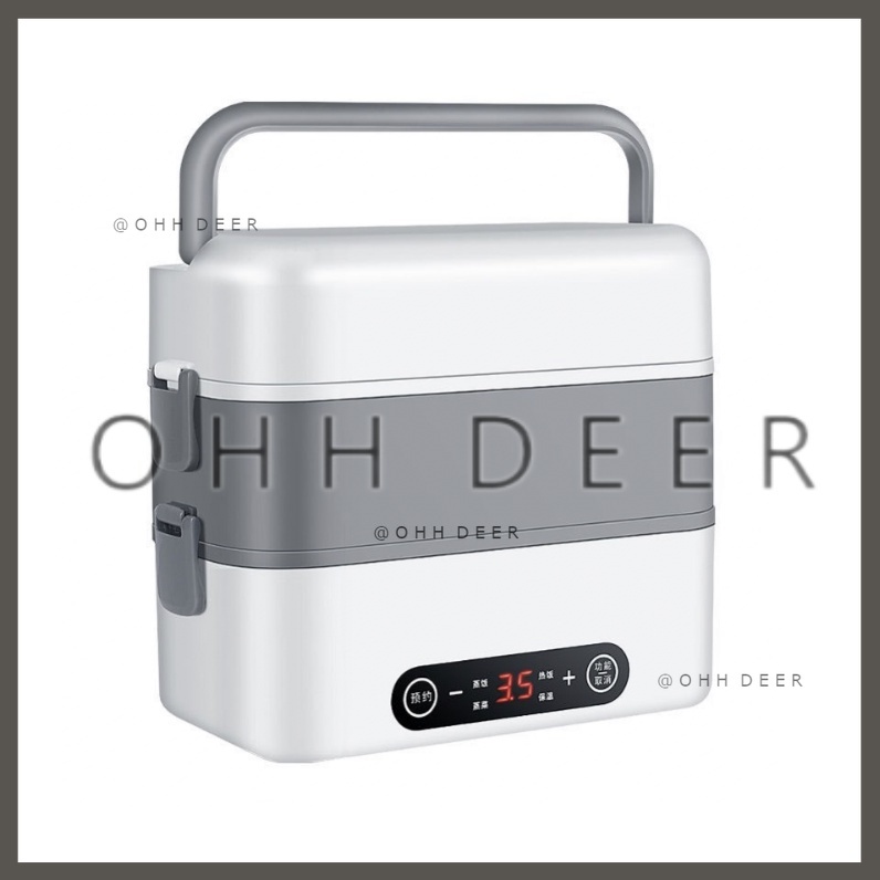 OHHDEER 2L Double layers Electric Lunch Box Stainless Steel Heating ...