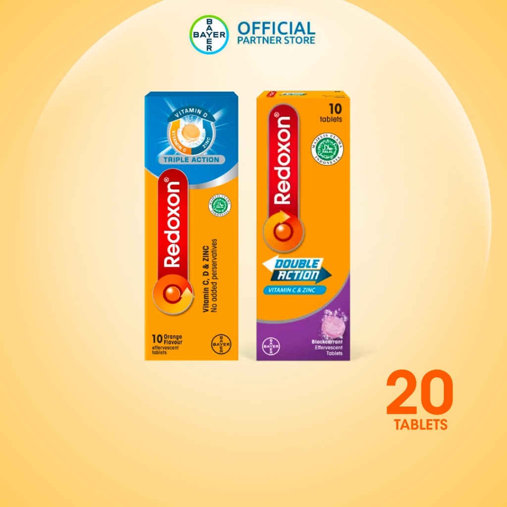 Redoxon Triple Action Effervescent Orange Tablets (10's)+Redoxon Double ...