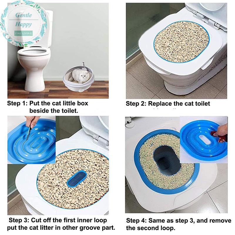 GentleHappy Cat Toilet Training Kit Reusable Puppy Cat Litter Mat Cat ... GentleHappy Cat Toilet Training Kit Reusable Puppy Cat Litter Mat Cat ...
