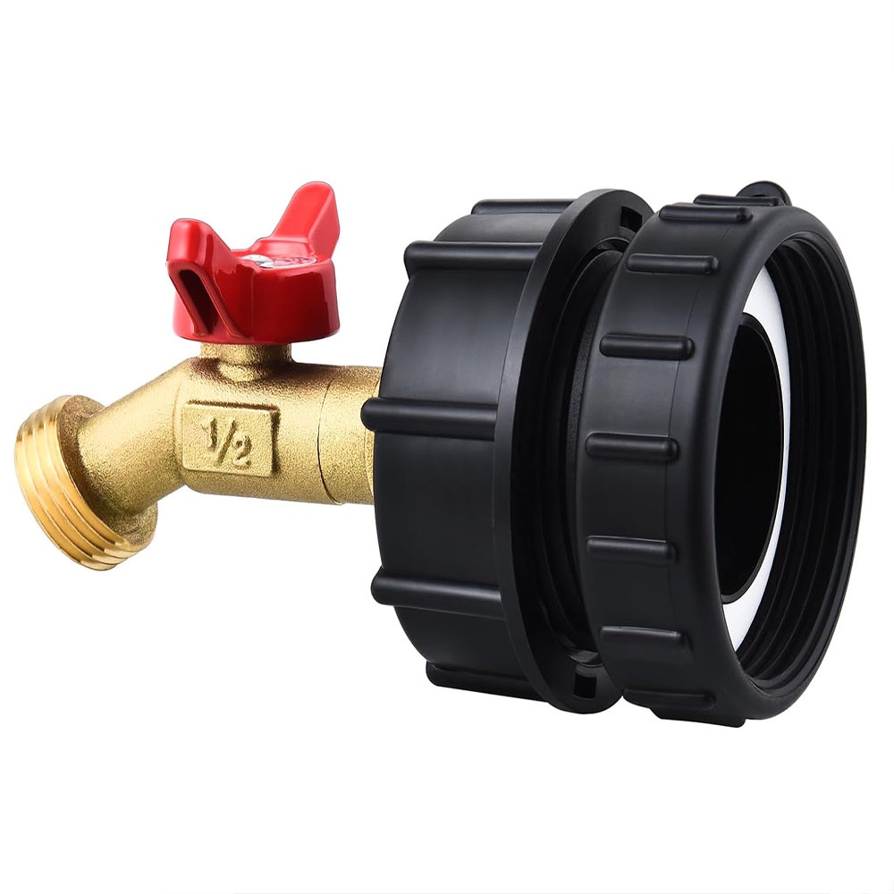 IBC Tote Adapter, 2.44" Fine Thread Adapter for 275-330 Gallon IBC Tote ...