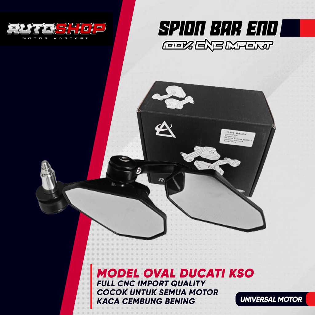 Oval Bar End Flexible Rear View Mirror VARIO NMAX XMAX BEAT Ducati KOSO ...