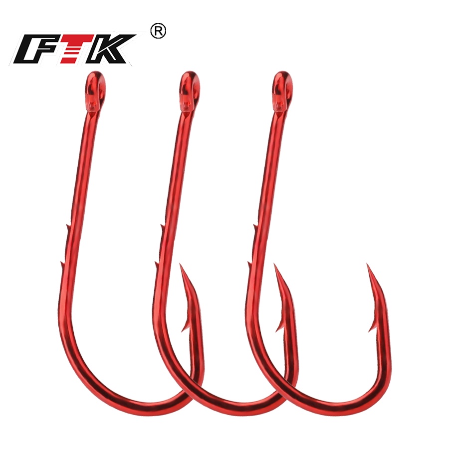 FTK 92672 Fishing Hook Ringed High Carbon Steel Barbed Baitholder Hook Fishing Tool 50pcs/100pcs ...