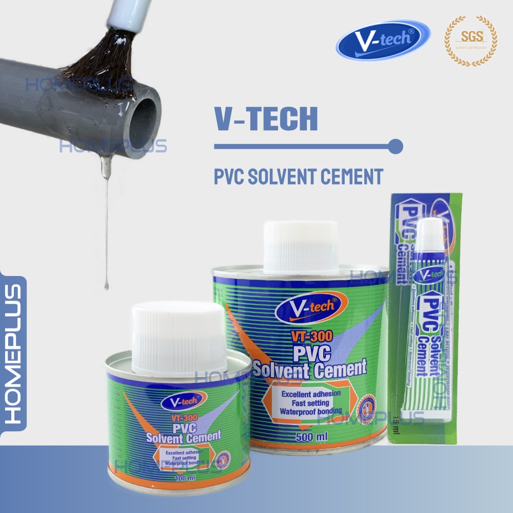 Homeplus V-Tech VTech VT300 PVC Solvent Cement 15ml 100 500mlPipe Glue Gum Adhesive Connect ...